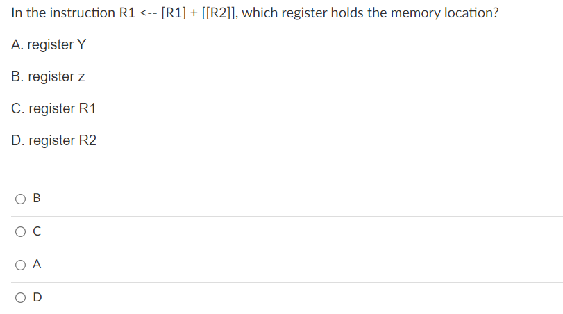 Solved In the instruction R1