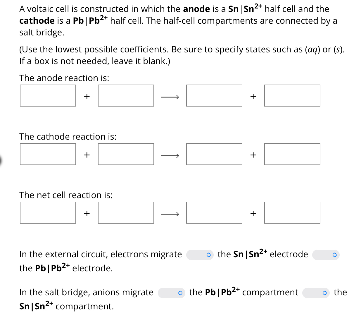 Solved A voltaic cell is constructed in which the anode is a | Chegg.com