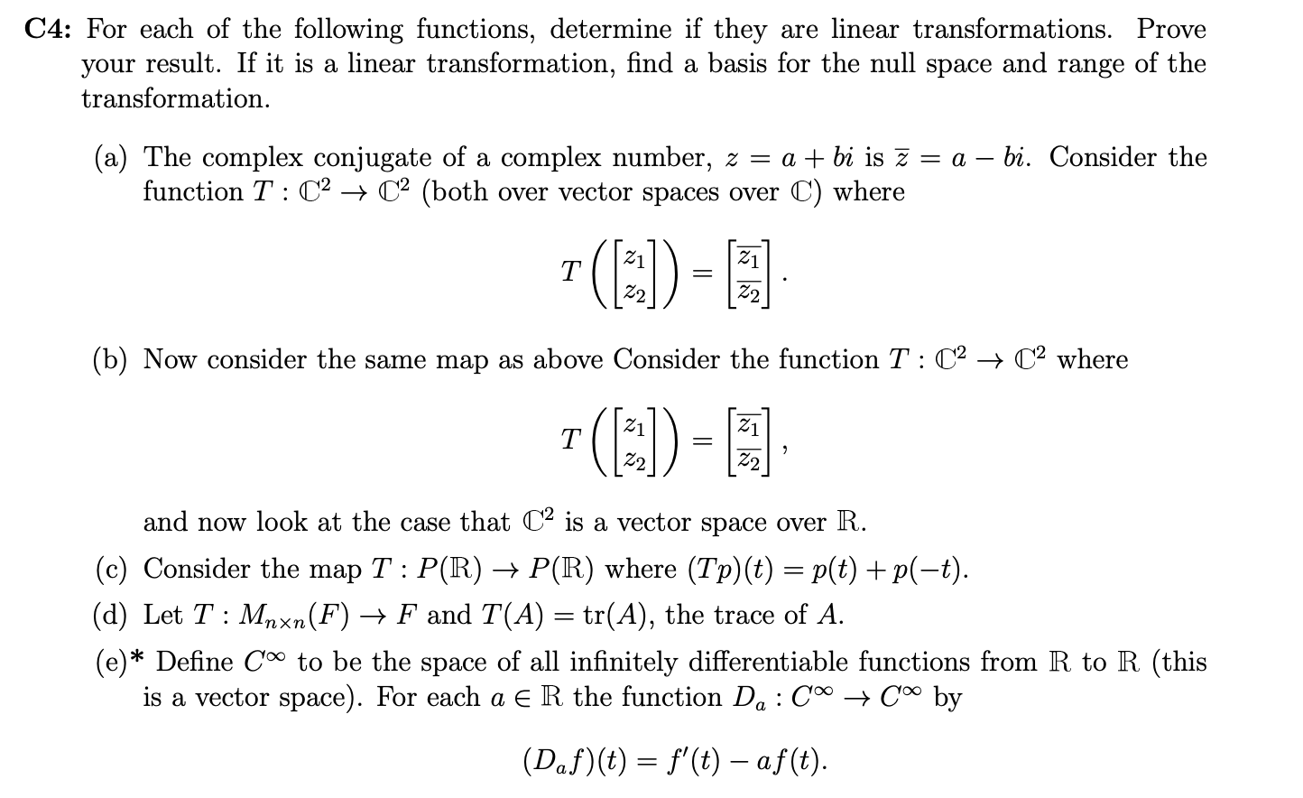 Solved 4: For each of the following functions, determine if | Chegg.com