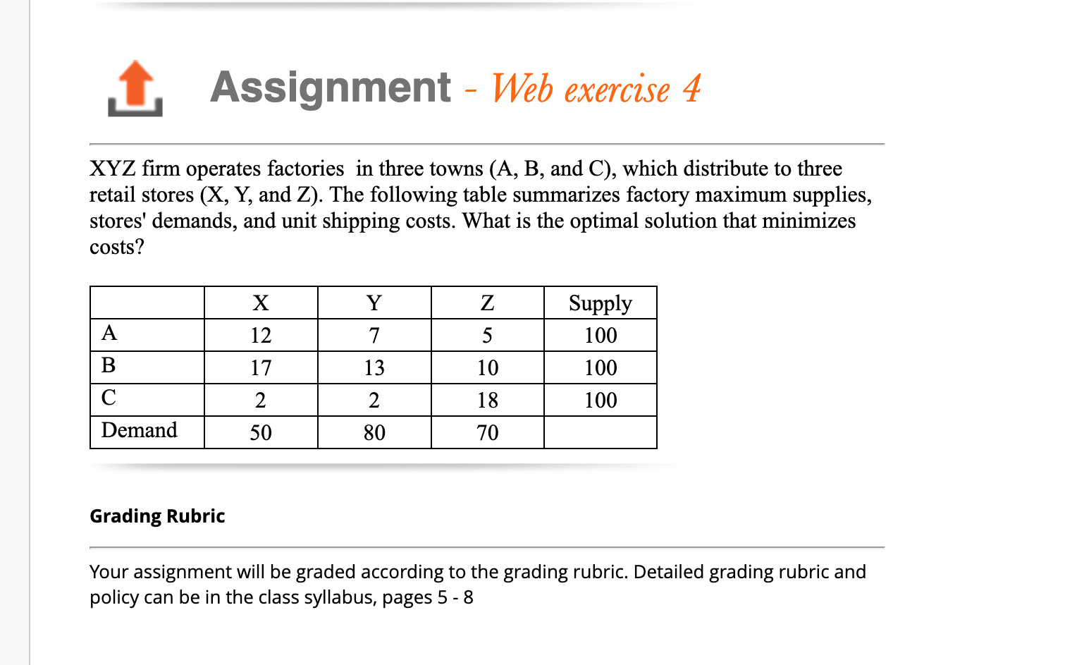 Solved Assignment - Web exercise 4 XYZ firm operates | Chegg.com