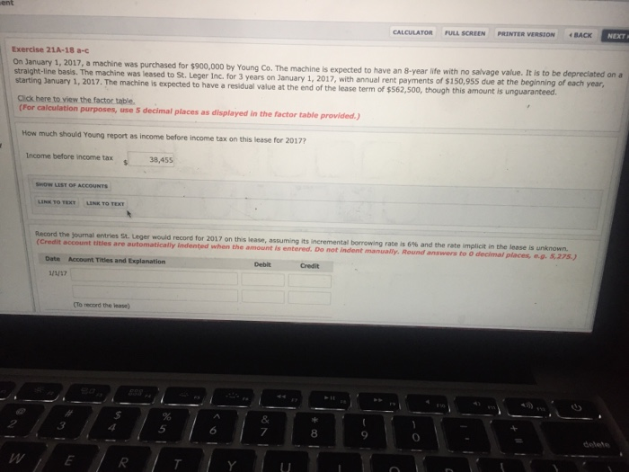 Solved CALCULATOR FULL SCREEN PRINTER VERSION ·BACK Exercise | Chegg.com
