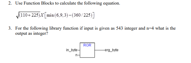 Solved 2. Use Function Blocks to calculate the following | Chegg.com