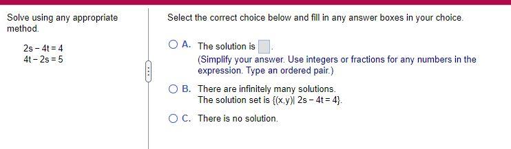 Solved Solve using any appropriate Select the correct choice | Chegg.com