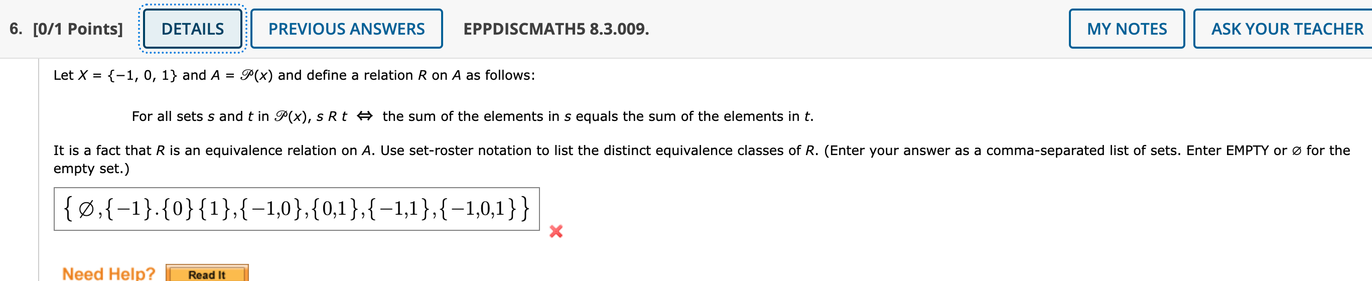 Solved Let X={−1,0,1} and A=P(x) and define a relation R on | Chegg.com