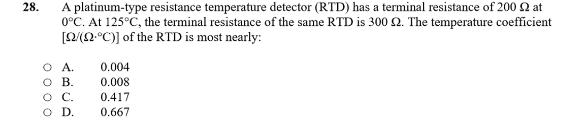 Solved A platinum-type resistance temperature detector (RTD) | Chegg.com