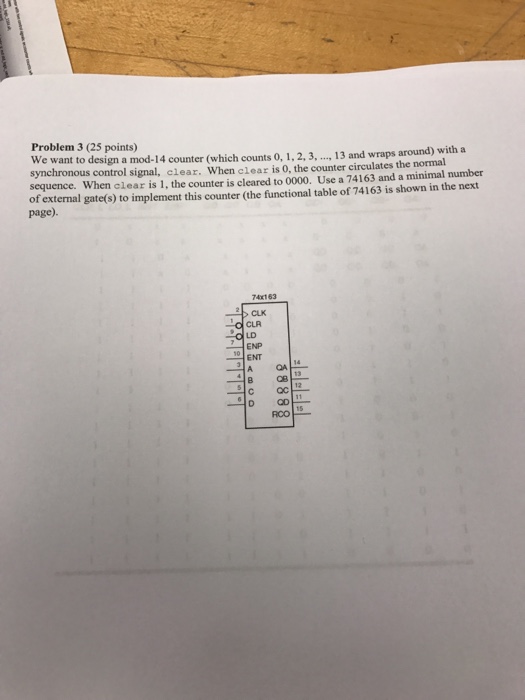 Solved We want to design a mod-14 counter (which counts 0, | Chegg.com