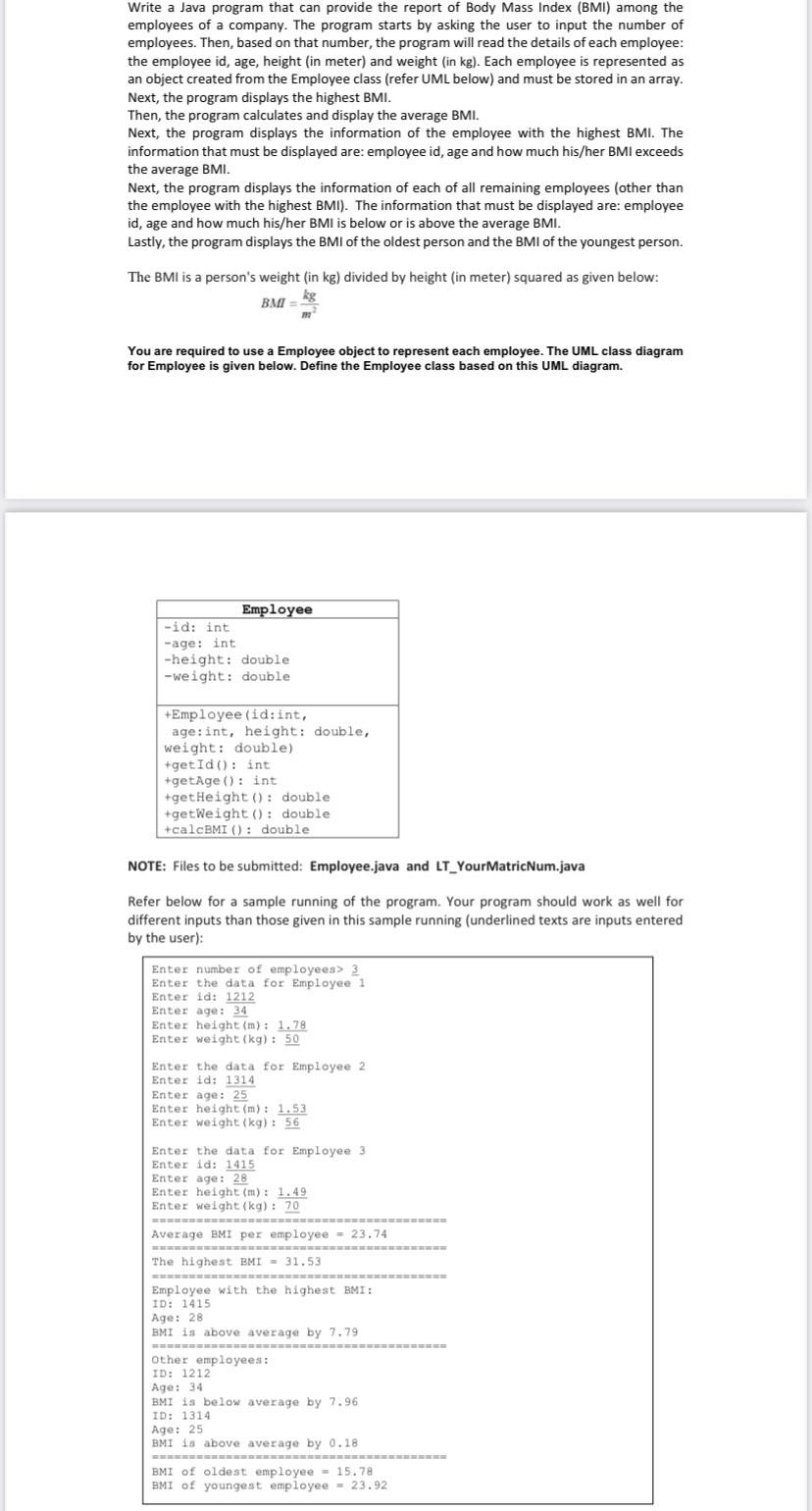 Solved Write a Java program that can provide the report of | Chegg.com