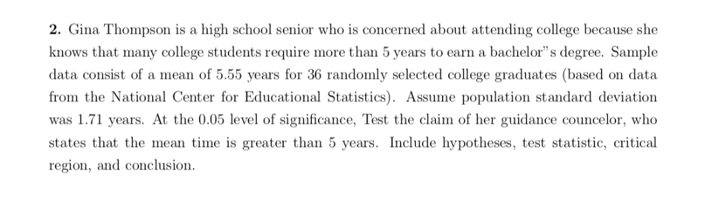 Solved 2. Gina Thompson is a high school senior who is | Chegg.com