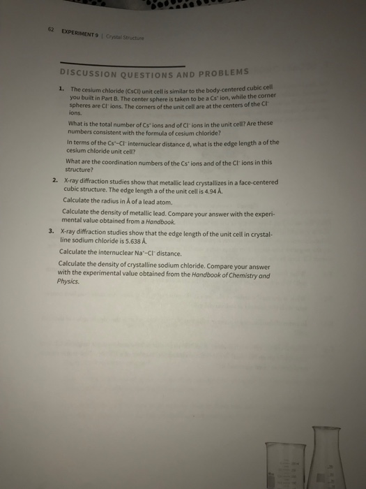 Solved 62 EXPERIMENT 9 Crystal Structure DIscussION | Chegg.com