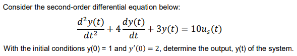 Solved Consider the second-order differential equation | Chegg.com
