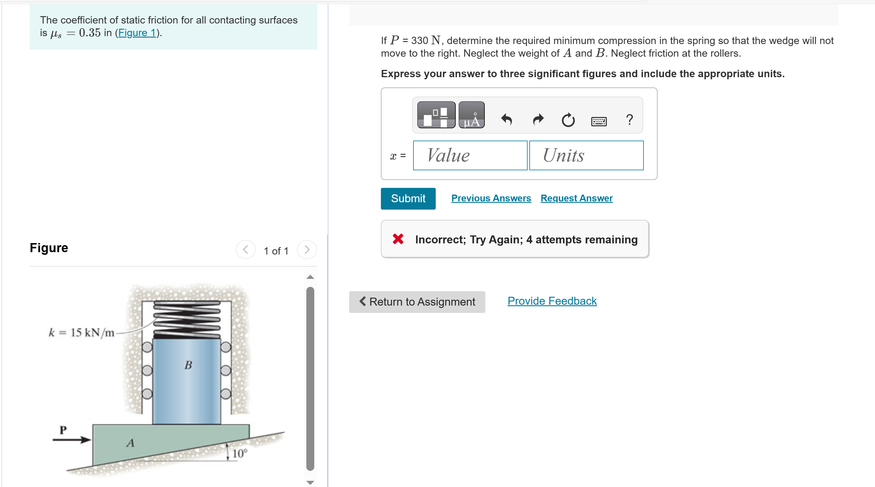 Solved The coefficient of static friction for all contacting | Chegg.com