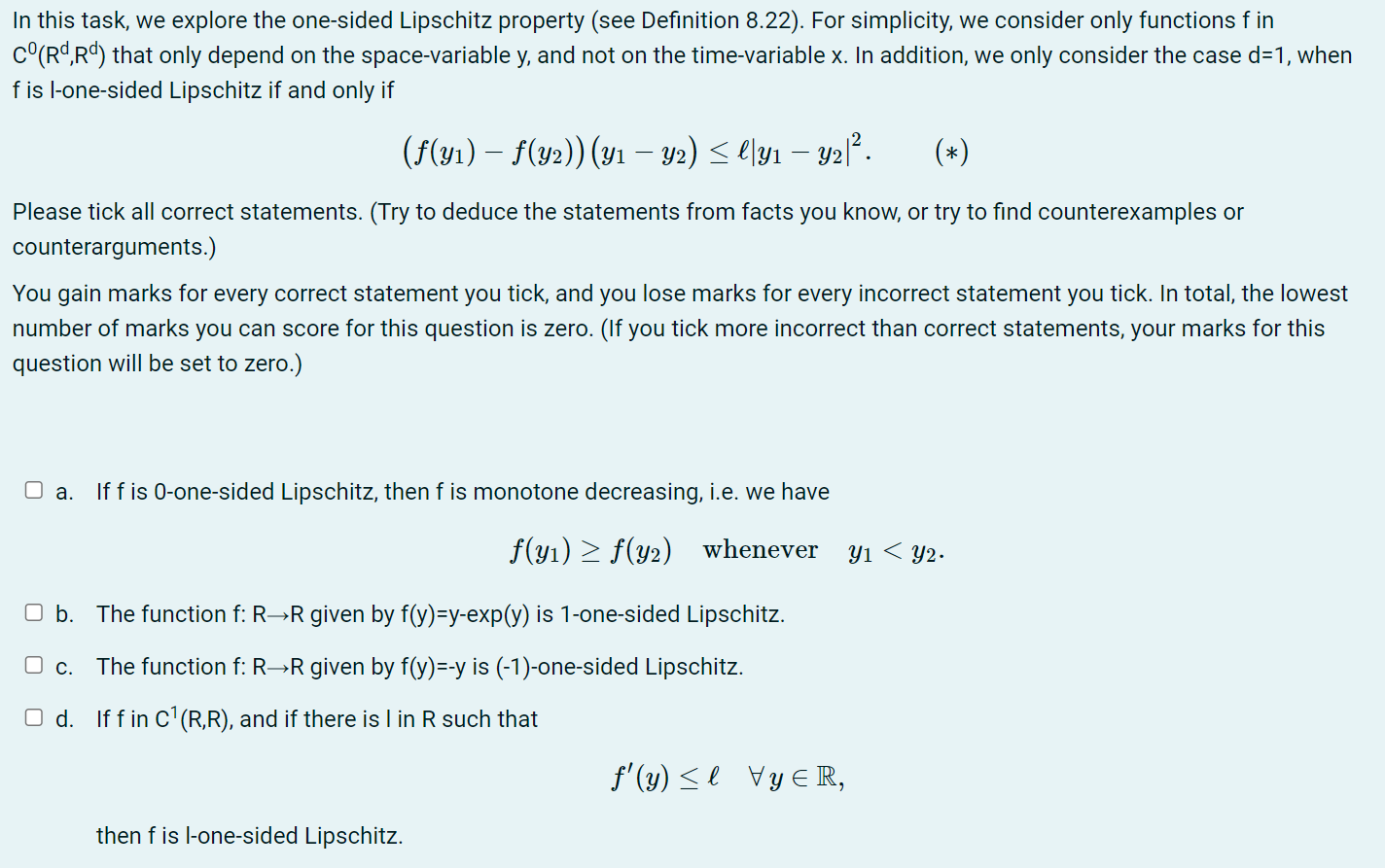 Solved In this task, we explore the one-sided Lipschitz | Chegg.com