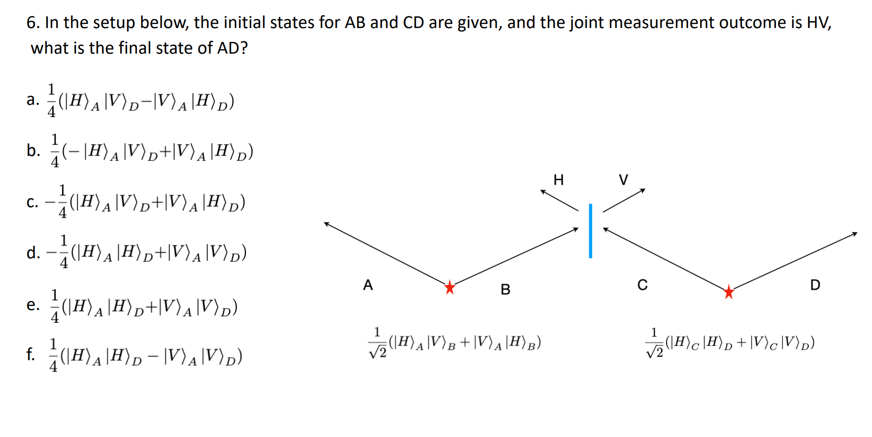Solved 6. In the setup below, the initial states for AB and | Chegg.com