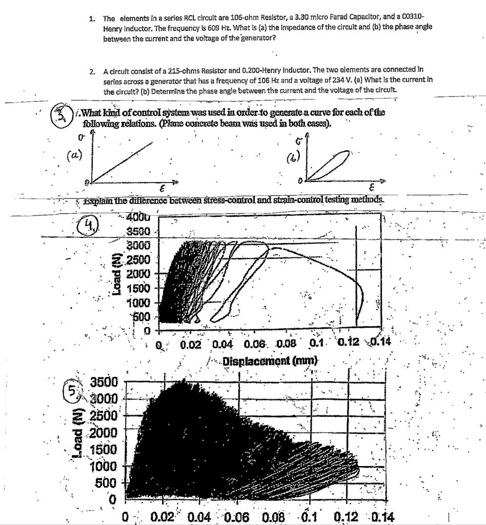 Solved 1. The elements in a series RCL circuit are 106-ohm | Chegg.com