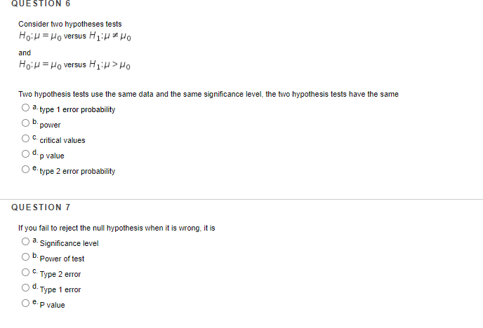 Solved H0:μ=μ0 versus H1:μ =μ0 and H0:μ=μ0 versus H1:μ>μ0 | Chegg.com