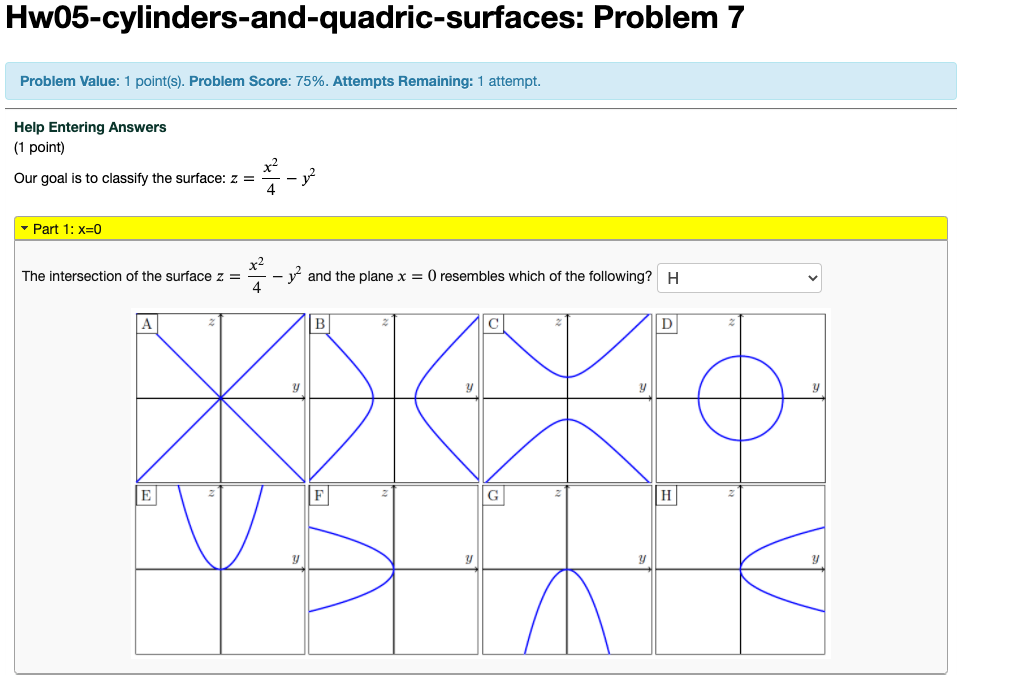 Solved Hw05-cylinders-and-quadric-surfaces: Problem 7 | Chegg.com