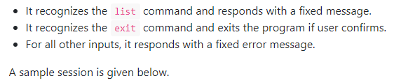 Solved • It recognizes the list command and responds with a | Chegg.com