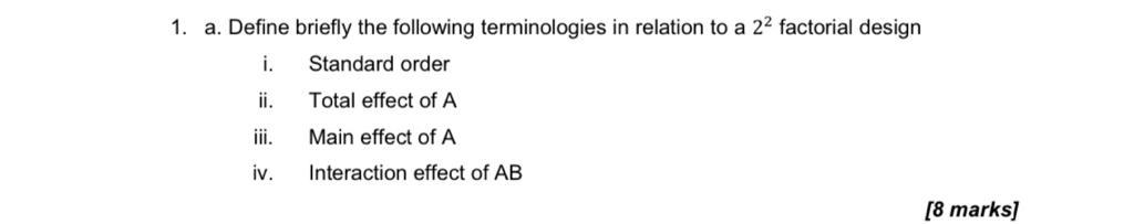 Solved 1. a. Define briefly the following terminologies in | Chegg.com
