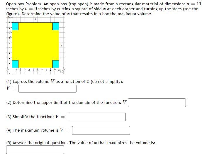 Solved Open-box Problem. An open-box (top open) is made from | Chegg.com