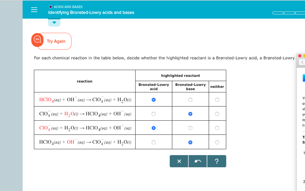 Solved O ACIDS AND BASES Identifying Bronsted-Lowry acids | Chegg.com