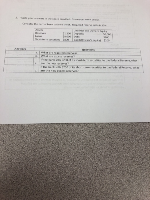 Solved 2. Write your answers in the space provided. Show | Chegg.com