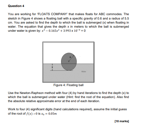 Solved You are working for 'FLOATS COMPANY' that makes | Chegg.com