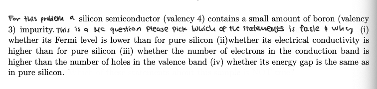 Solved For this problem a silicon semiconductor (valency 4) | Chegg.com