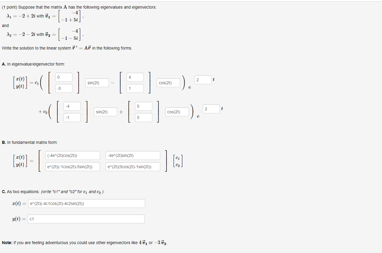 Solved Suppose that the matrix A has the following | Chegg.com