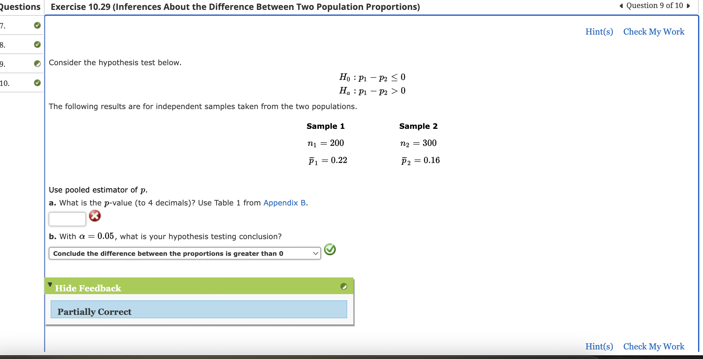 Solved Exercise 10.29 (Inferences About the Difference | Chegg.com