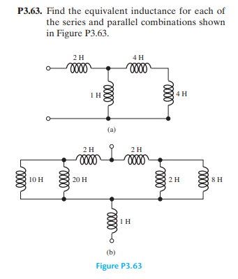 Solved P3.63. Find the equivalent inductance for each of the | Chegg.com