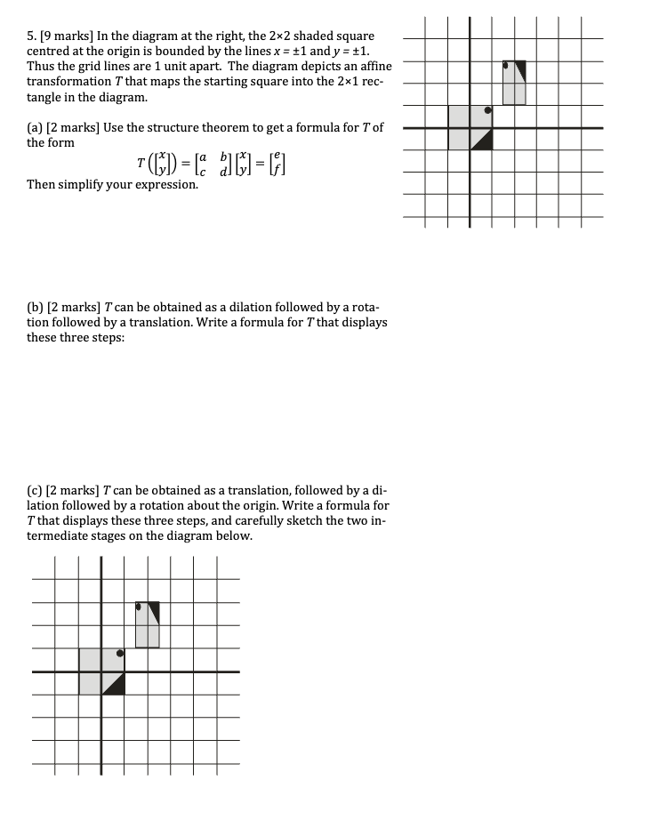 Solved [ 9 marks] In the diagram at the right, the 2xx2 | Chegg.com
