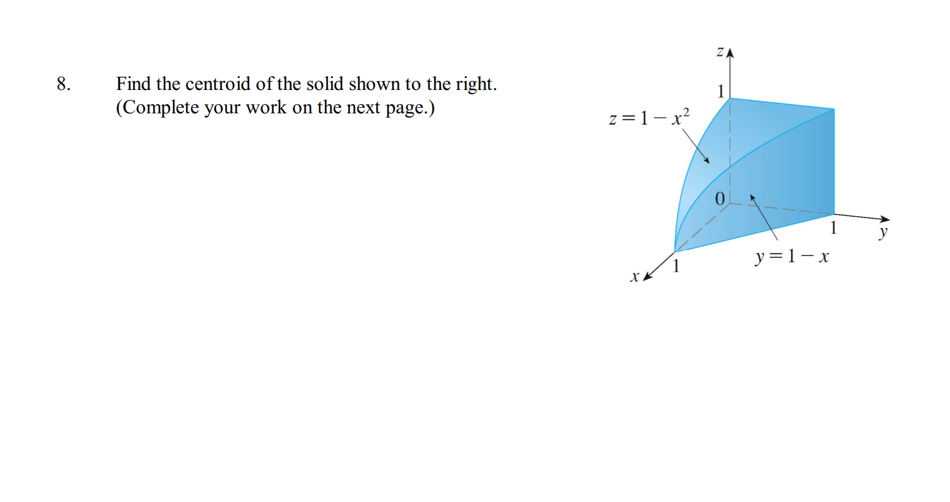 Solved ZA 8. Find the centroid of the solid shown to the | Chegg.com