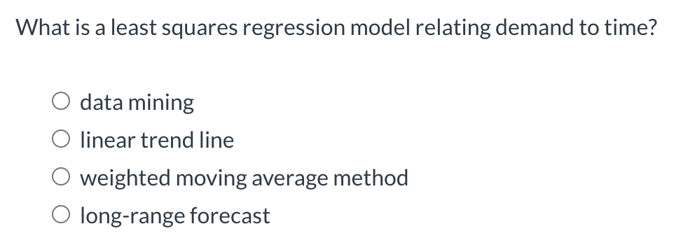 Solved What is a least squares regression model relating | Chegg.com