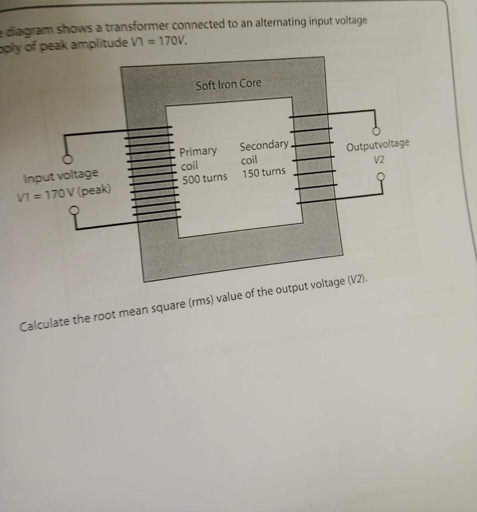 Solved e diagram shows a transformer connected to an | Chegg.com