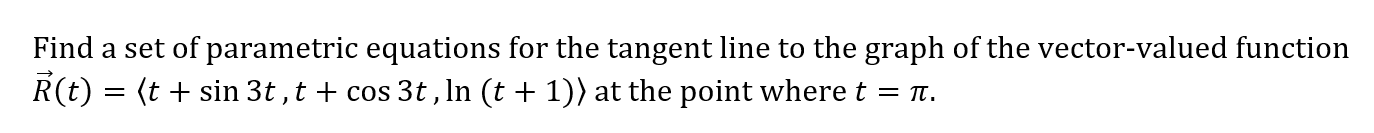 Solved Find a set of parametric equations for the tangent | Chegg.com