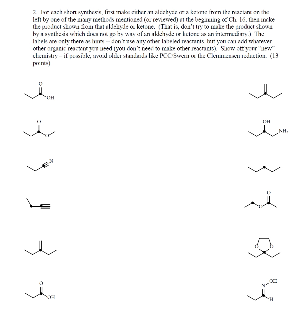 Solved 2. For each short synthesis, first make either an | Chegg.com