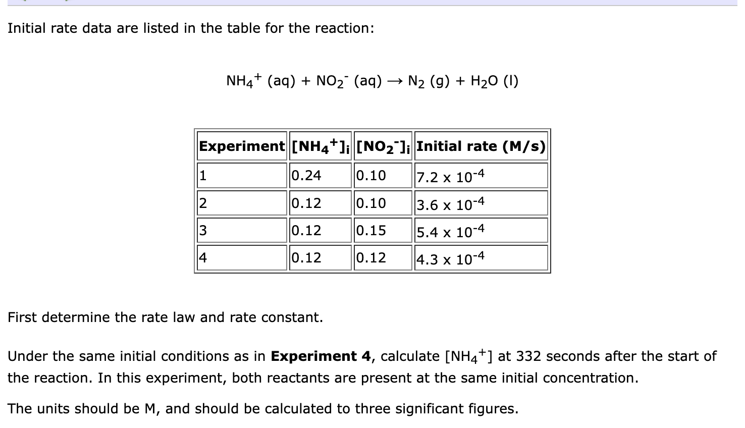 Solved Initial rate data are listed in the table for the | Chegg.com Solved Initial rate data are listed in the table for the | Chegg.com