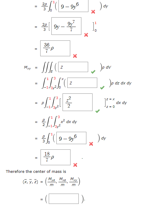 Solved EXAMPLE 5 Find the center of mass of a solid of | Chegg.com