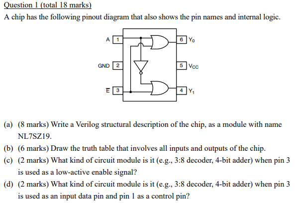 Solved Question 1 (total 18 marks) A chip has the following | Chegg.com
