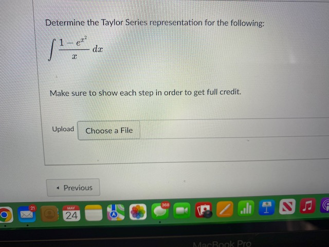 Solved (O) 21 Determine the Taylor Series representation for | Chegg.com