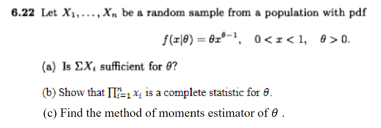 Solved 6.22 ﻿Let x_(1),dots,x_(n) ﻿be a random sample from a | Chegg.com
