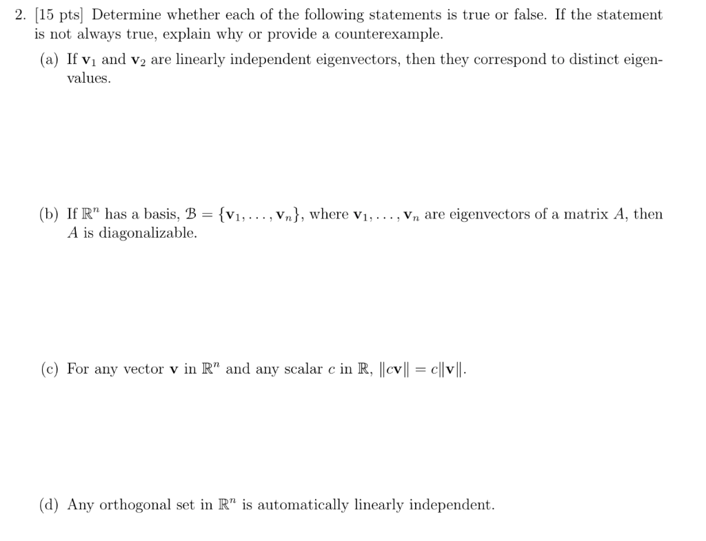 Solved 2 15 Pts] Determine Whether Each Of The Following