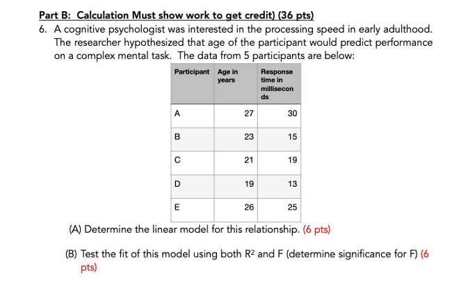 Solved Part B: Calculation Must show work to get credit) (36 | Chegg.com