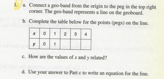 Solved connect a geo band from the orgin to the peg in the | Chegg.com