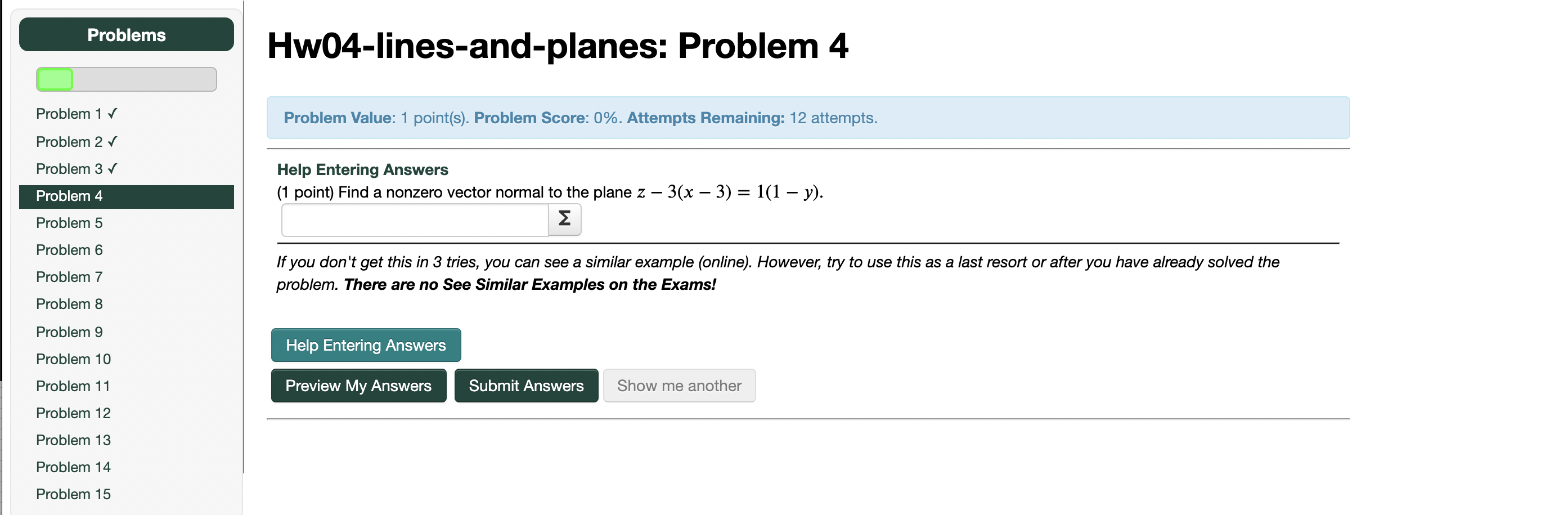 Solved Problems Hw04-lines-and-planes: Problem 4 - Problem | Chegg.com