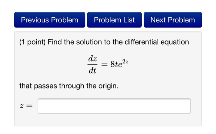 Solved Previous Problem Problem ListNext Problem (1 point) | Chegg.com