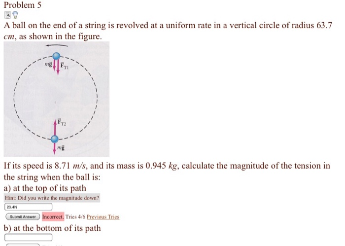 Solved Problem 5 A ball on the end of a string is revolved | Chegg.com