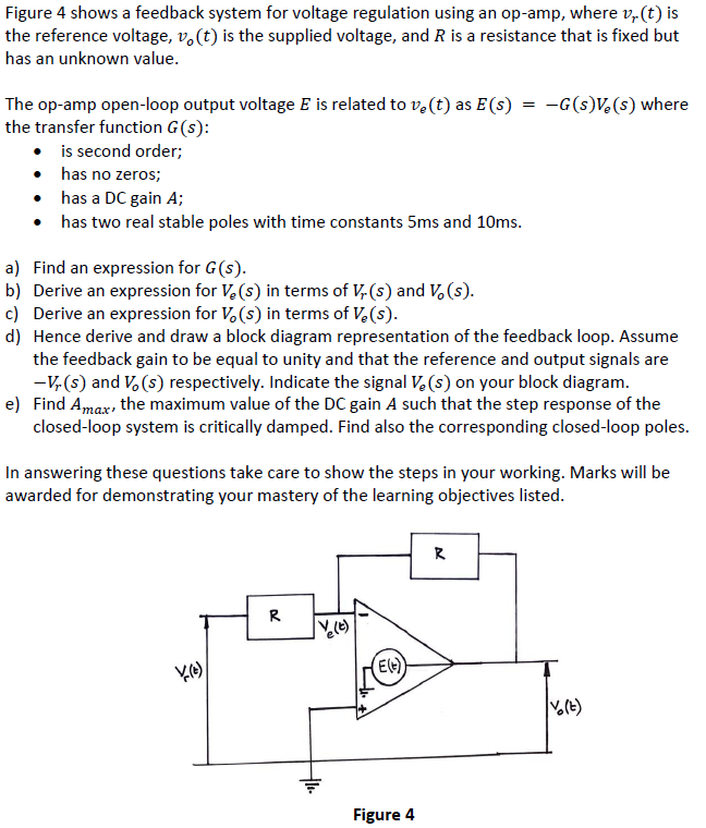 Solved Figure 4 shows a feedback system for voltage | Chegg.com