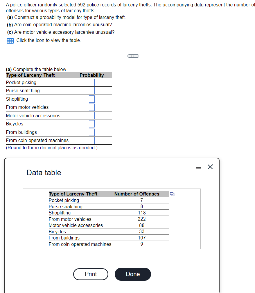 Solved A police officer randomly selected 592 police records | Chegg.com