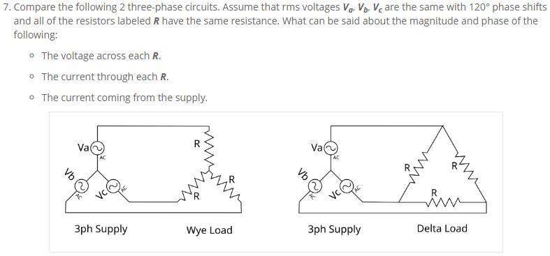 Solved 7. Compare the following 2 three-phase circuits. | Chegg.com Solved 7. Compare the following 2 three-phase circuits. | Chegg.com